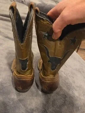 Shoes | Brown Leather Cowboy Boots With Star Inlay | Poshmark